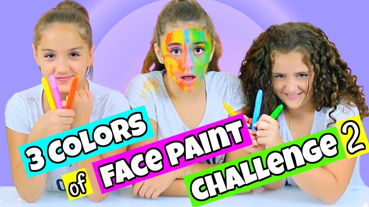 3 Colors of Face Paint Challenge Part 2! - YouTube