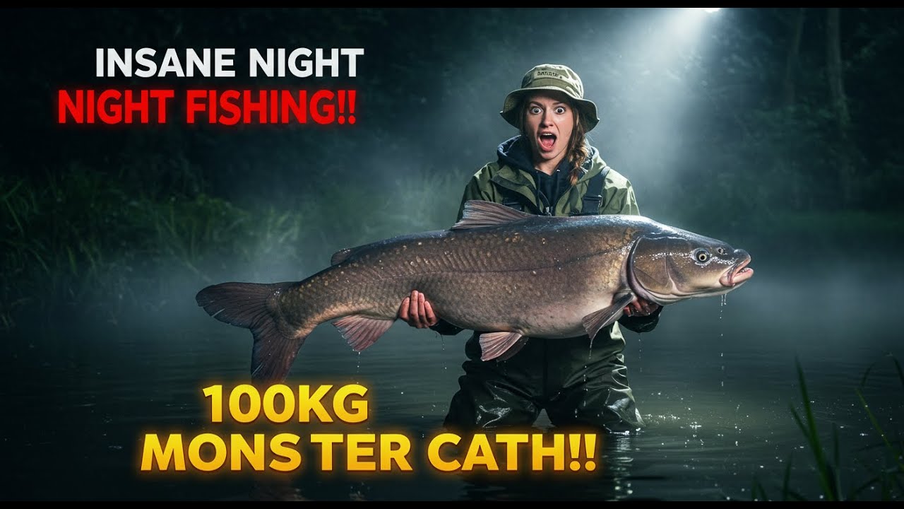 SHE FOUGHT A 100KG MONSTER FISH AT NIGHT — UNBELIEVABLE CATCH!! 🎣😱 ...