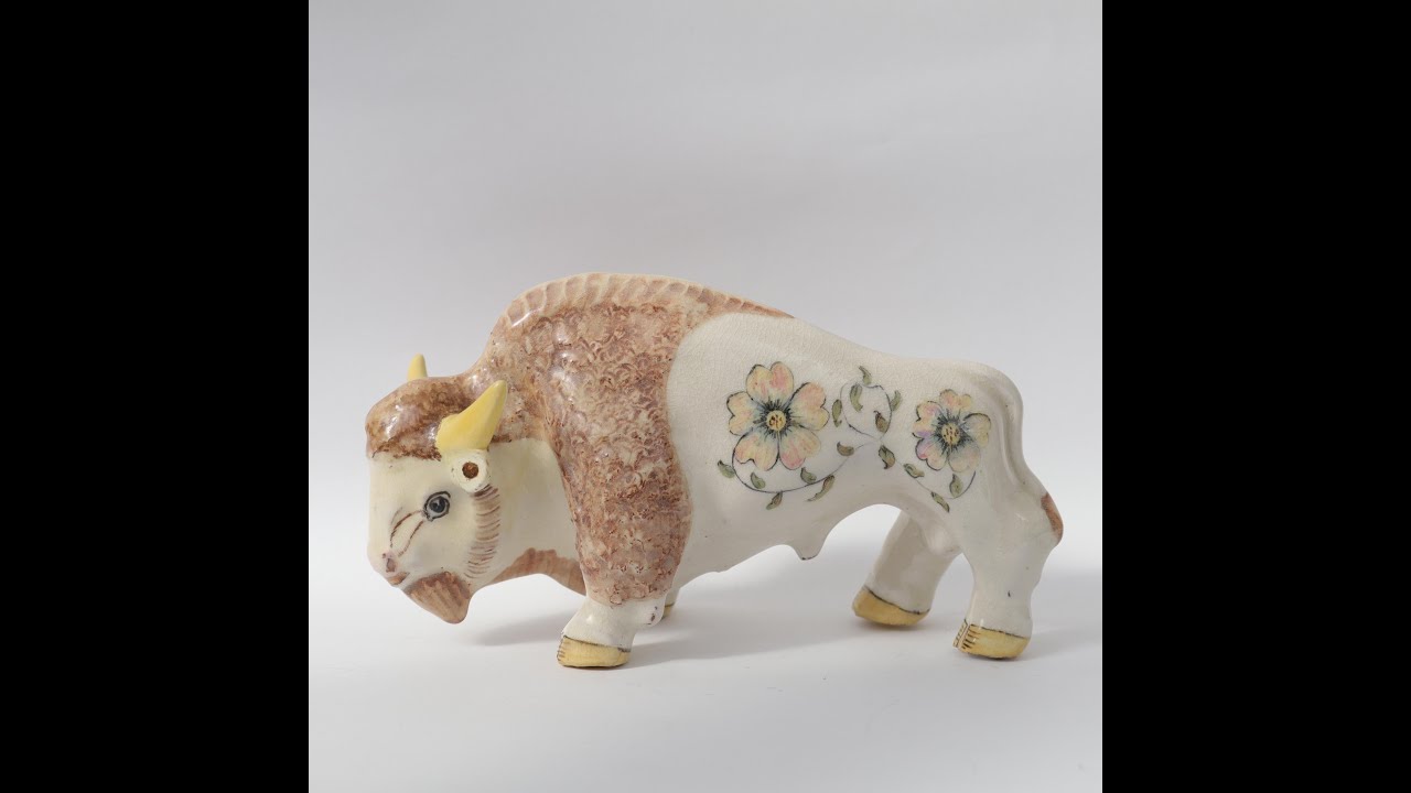 Rare Basil Matthews Bison Figurine Art Pottery Mid Century Design Large ...