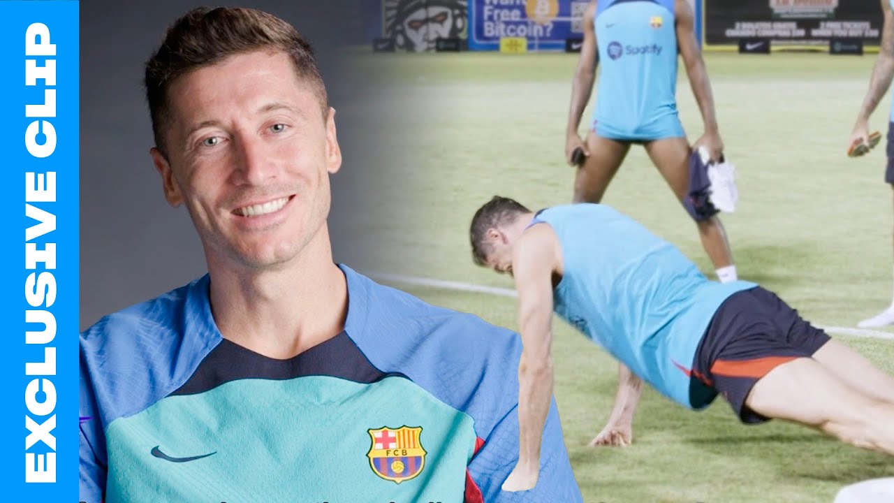 Robert Lewandowski Bosses The Barcelona Push Up Challenge | FC ...