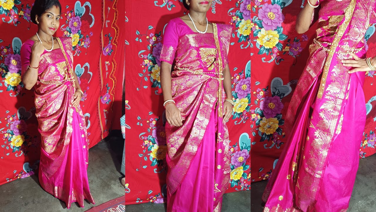 banarasi saree new style waring|saree draping|বানারাসি শাড়ি নিউ সটালেই ...