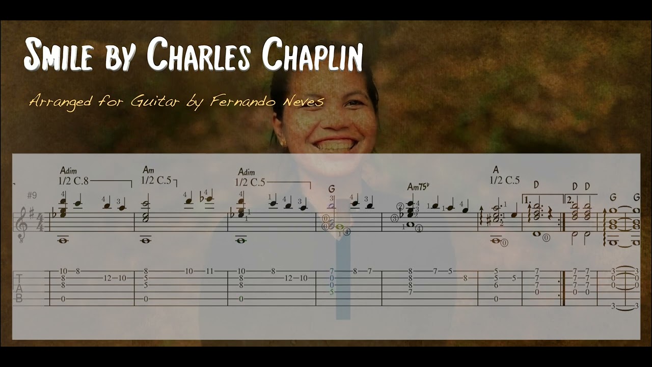 🎸 SMILE Charles Chaplin song for Guitar Fingerstyle [SCORE AND TAB ...