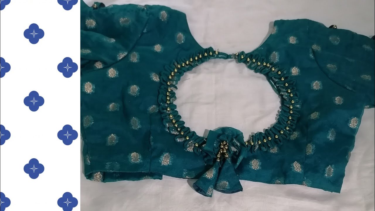 design with golden pearls / back neck design you must try this trendy ...