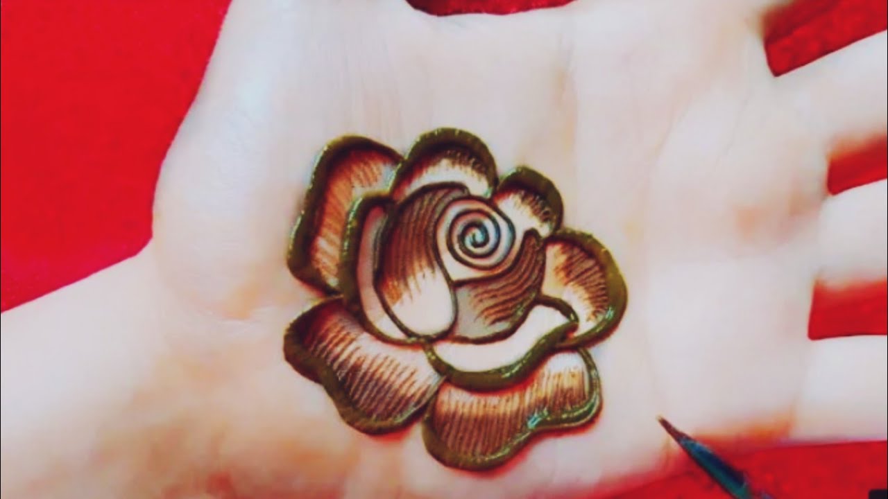 Letest Beutiful Rose Flower Dubai Style Mehndi Design For Hands- Simple ...