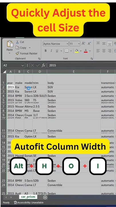 Excel Shortcut: Instantly Autofit Columns and Rows! #excel #exceltricks #exceltutorial #howto ...