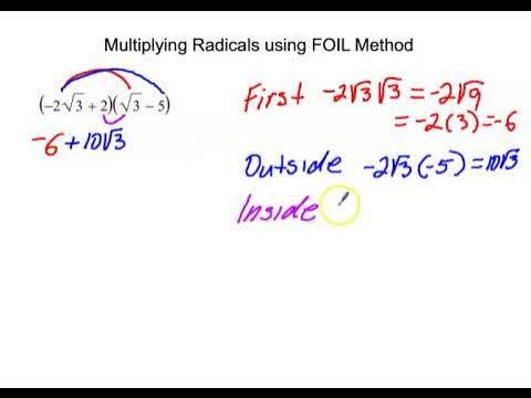 Multiplying Radicals FOIL Method. - YouTube