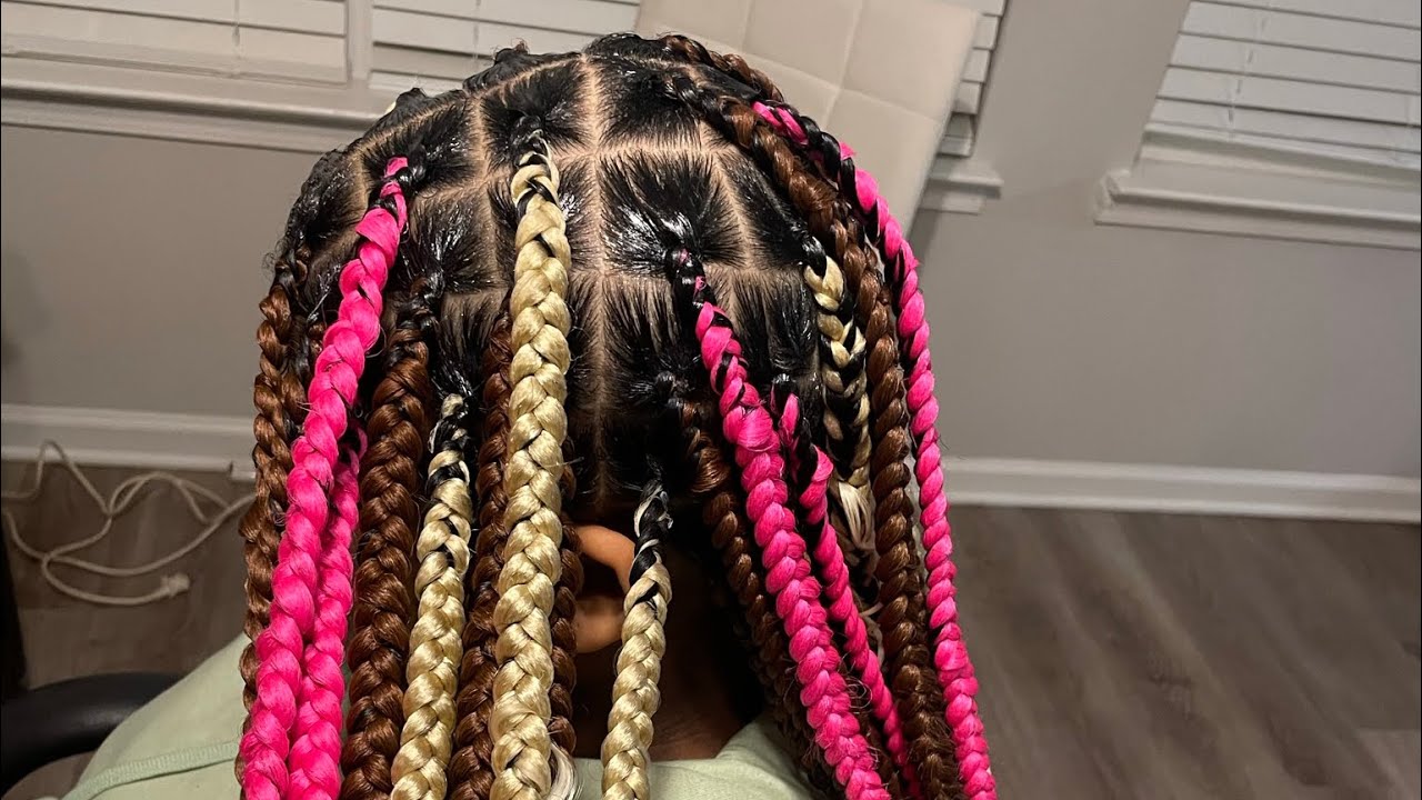 Knotless braids//tucking tutorial - YouTube