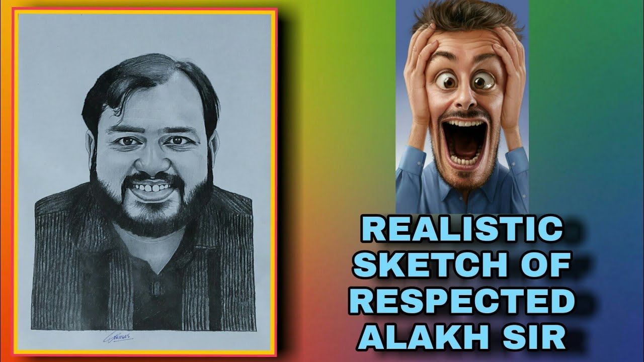Realistic sketch of RESPECTED 'ALAKH SIR'.😱😱😱😱😱😱😱 @PhysicsWallah - YouTube