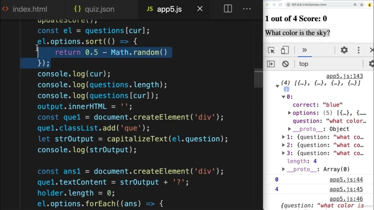 AJAX Dynamic Web Pages 0301 - Introduction to JavaScript Quiz Game Project - YouTube