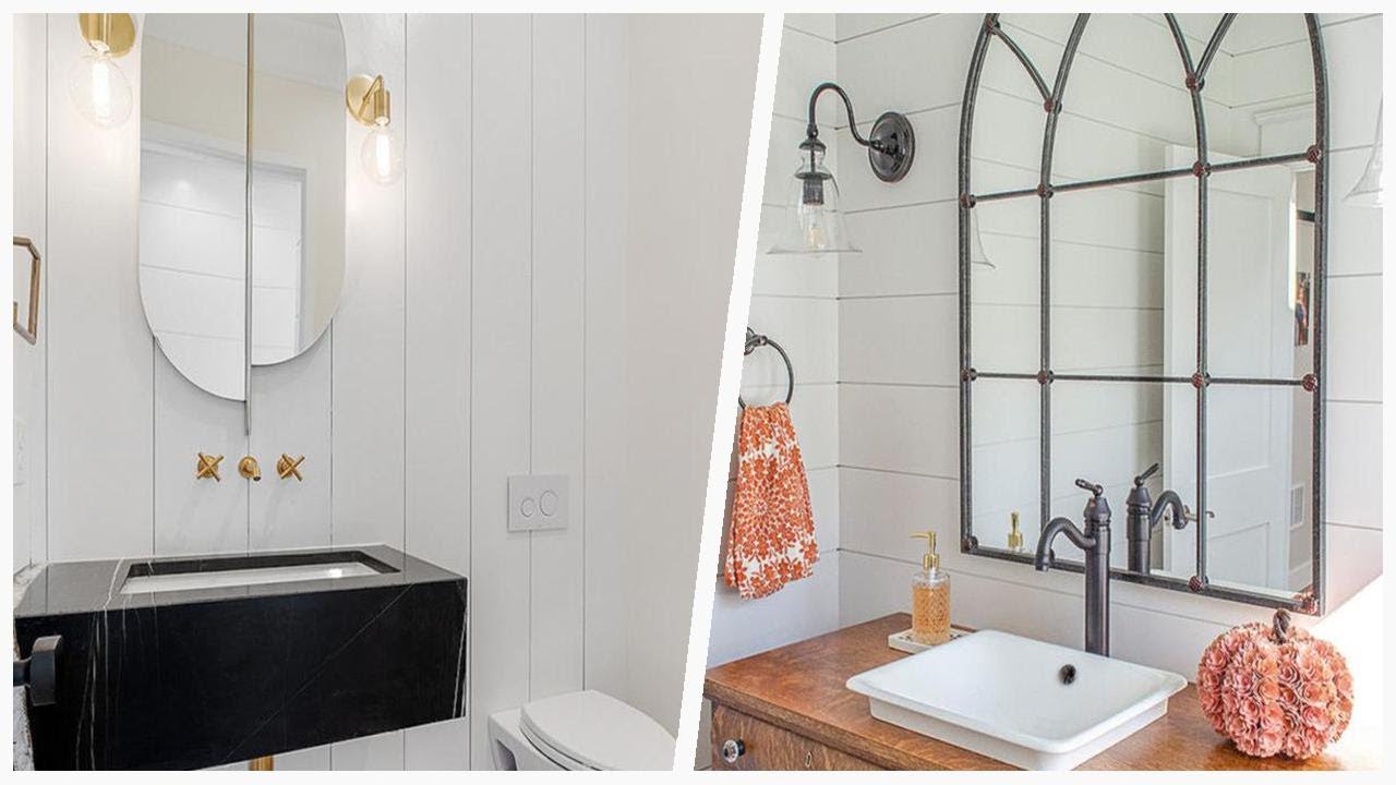 75 Shiplap Wall And Wall Paneling Powder Room Design Ideas You'll Love ...