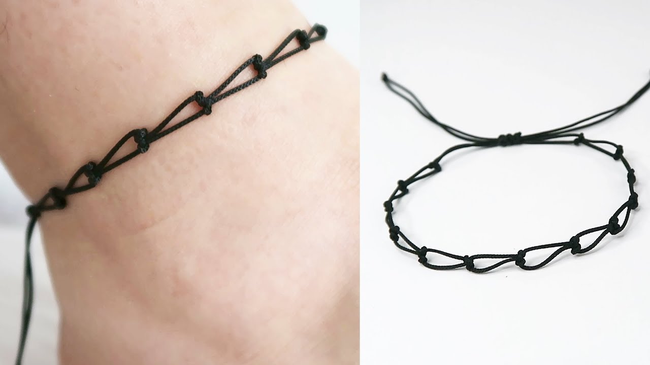 How to Make Black Thread Anklet | Easy Bracelet and Anklet Ideas - YouTube