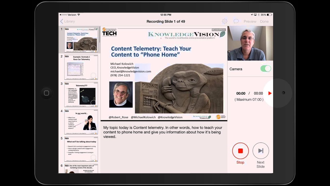 Getting Started with the Knovio Mobile 1.3 Video Presentation App for ...