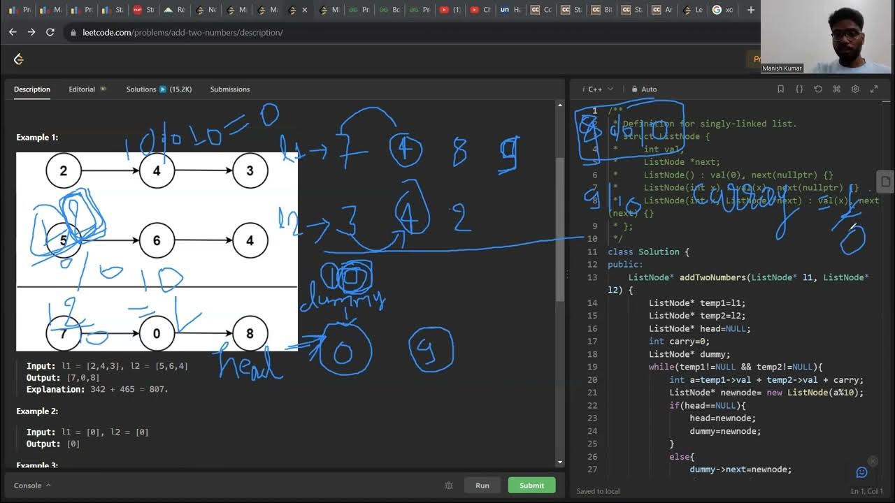 LeetCode 2. Add Two Numbers - YouTube