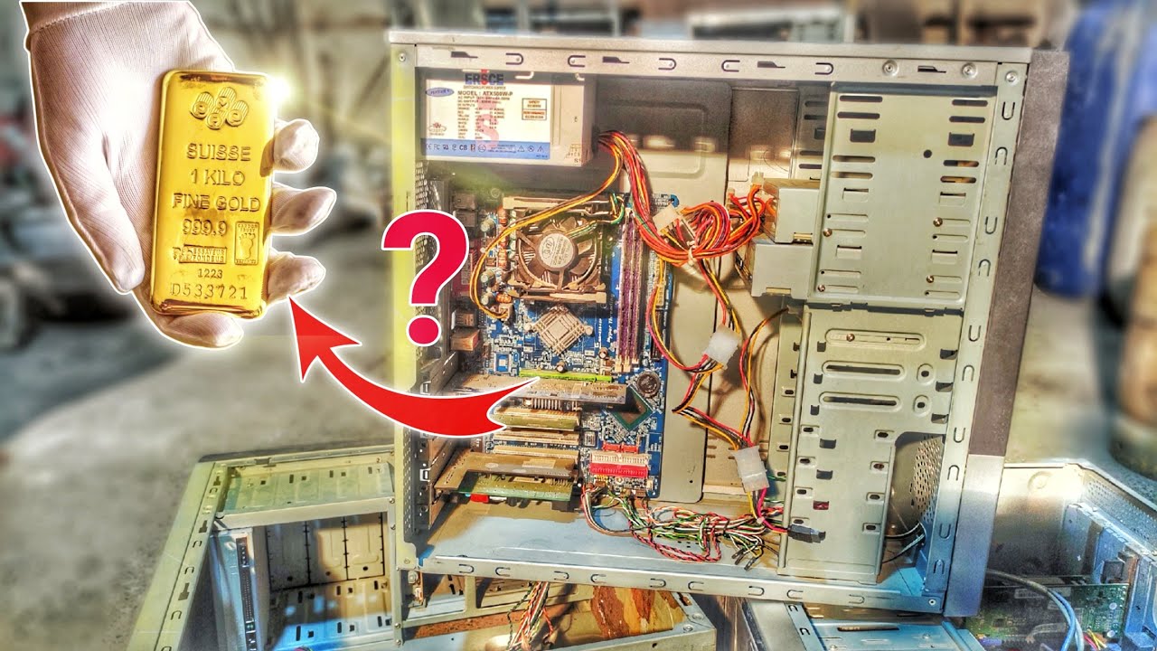 Full PC Towers Gold recovery | Cheap chemicals - YouTube