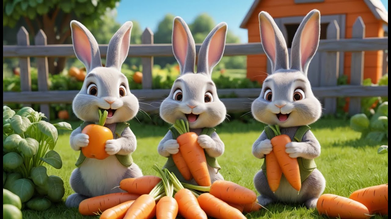 Five Little Bunnies Jumping on the Ground | Fun Nursery Rhyme for Kids ...