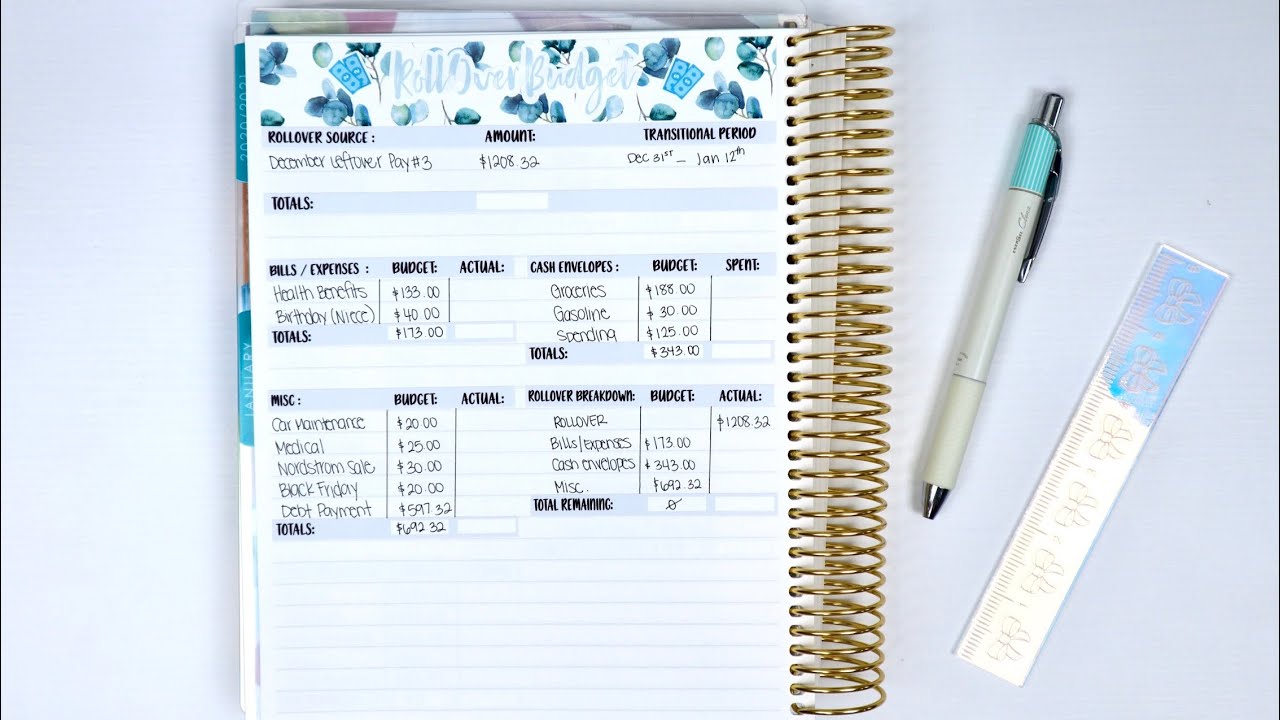 How To Biweekly Budget // Using Rollover Money // Zero Based Budget ...