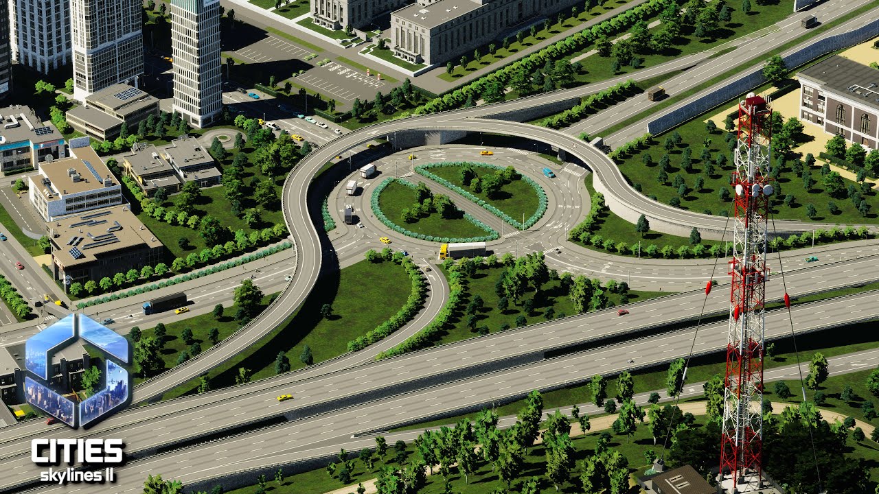 The PERFECT OFF-RAMP to the Office Park: Cities Skylines II - YouTube
