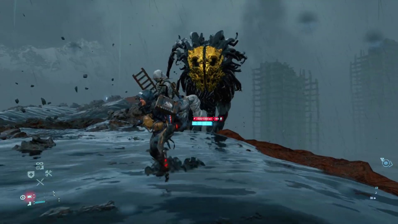 Death Stranding - Escaping from the Gold-Masked Lion BT (Mama on the ...