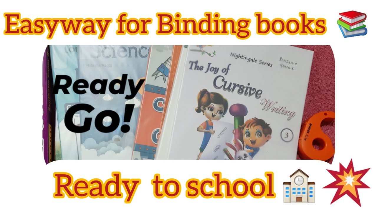 Easy way for Binding school books 🎒 📚 📖 Get Ready for school 🏫 - YouTube