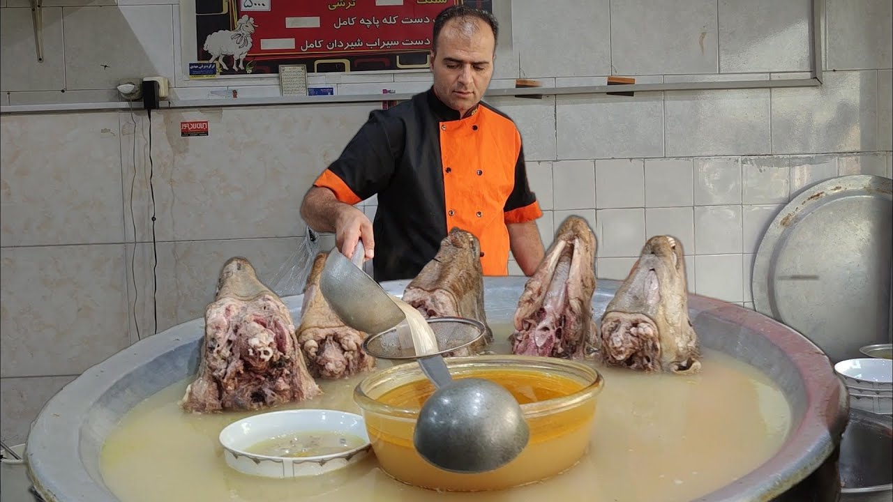 Kalepache! bake sheep head in iran for breakfast! Iran food - YouTube