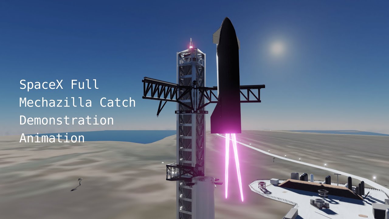 SpaceX Starship Superheavy Mechazilla Catch Demonstration Animation ...