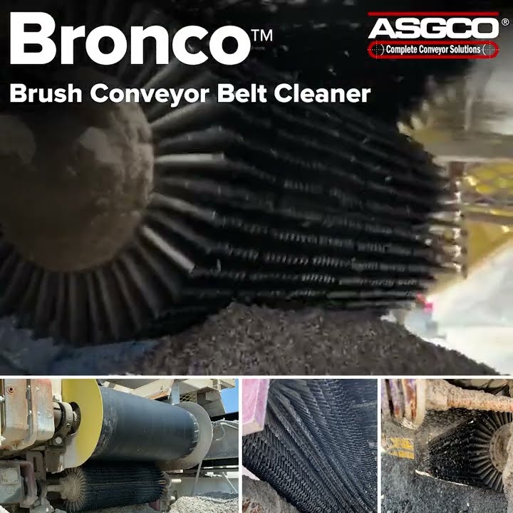 ASGCO's Bronco™ Brush Conveyor Belt Cleaner - YouTube