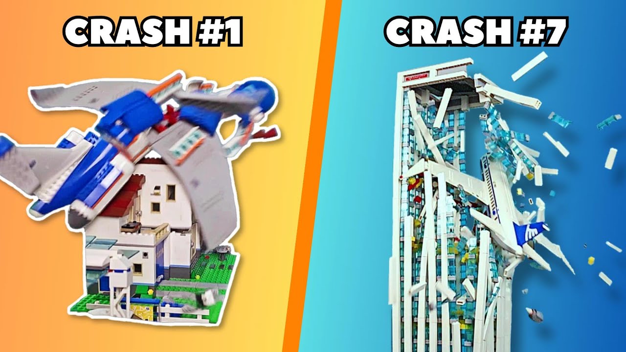 LEGO PLANE CRASHES 🛫 | Slow Motion - YouTube
