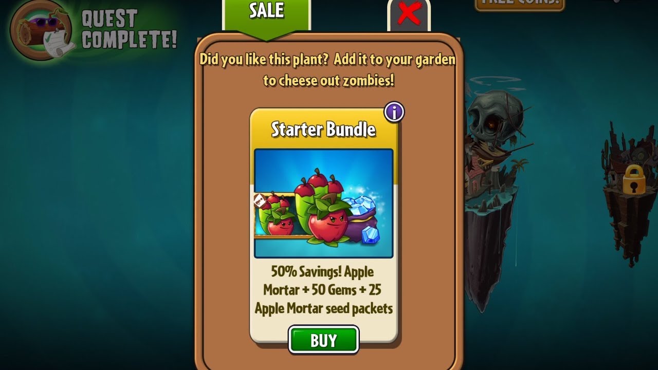 Plants vs. Zombies 2 / Try a Premium Plant for Free! / Apple Mortar ...