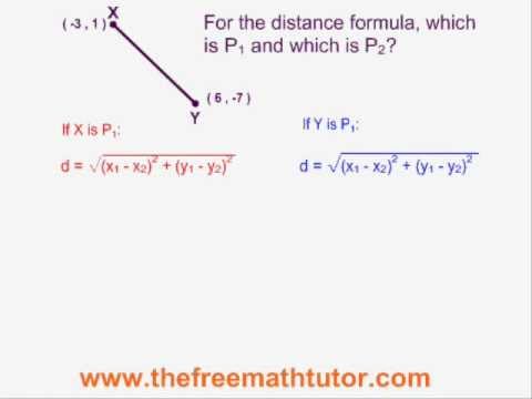 Distance Formula: Which is P1 and Which is P2? - YouTube