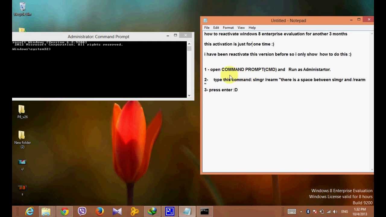 how to reactivate windows 8 enterprise evaluation for another 3 months ...