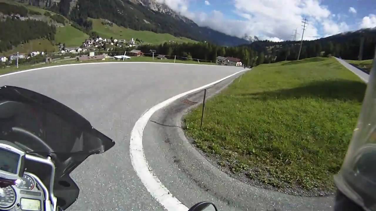 Fun Alps Splugen pass north side descent riding R1200GS following ...