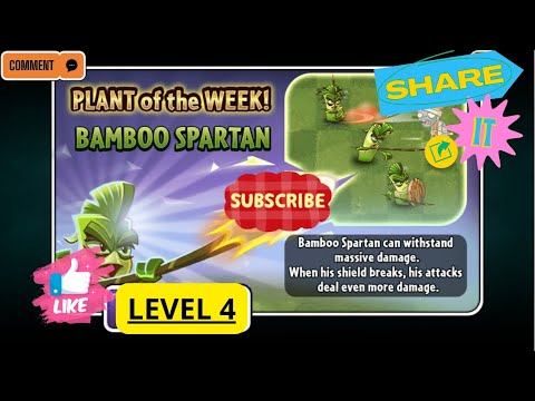 Bamboo Spartan Level 4 Goals in Plants vs Zombies 2#survive without ...