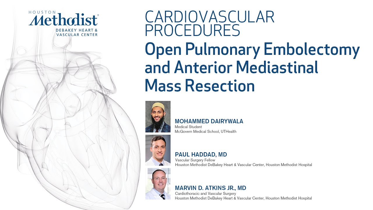 Open Pulmonary Embolectomy and Anterior Mediastinal Mass Resection ...