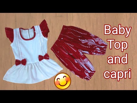 Baby Capri and TOP design cutting and stitching - YouTube