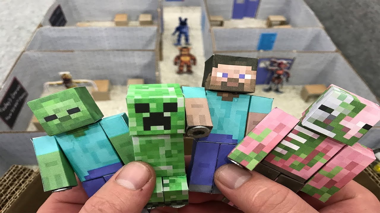 Monster School. Fnaf vs Minecraft. Cardboard game. DIY - YouTube