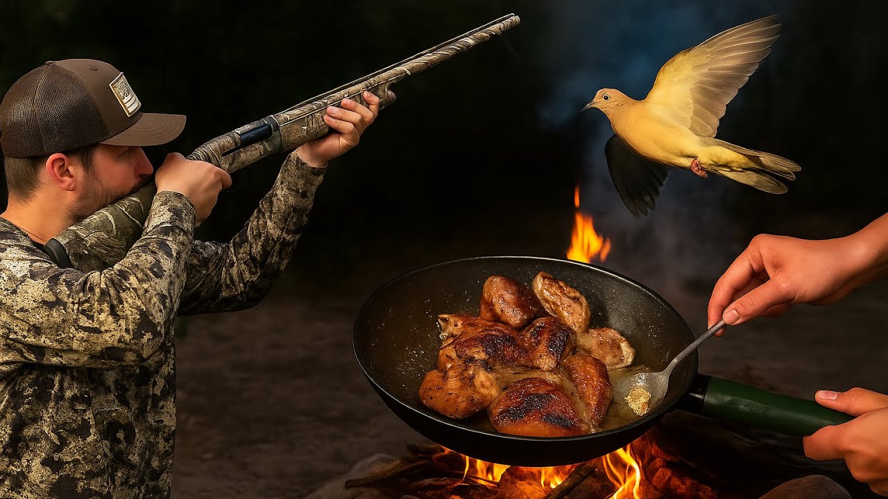 Dove Hunt and Cook | Wild Game Over Campfire Catch Clean Cook - YouTube