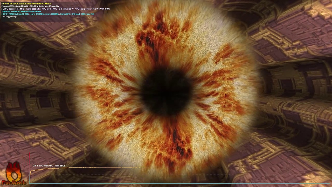 FurMark ASUS ROG Strix RX580 8GB OC - YouTube