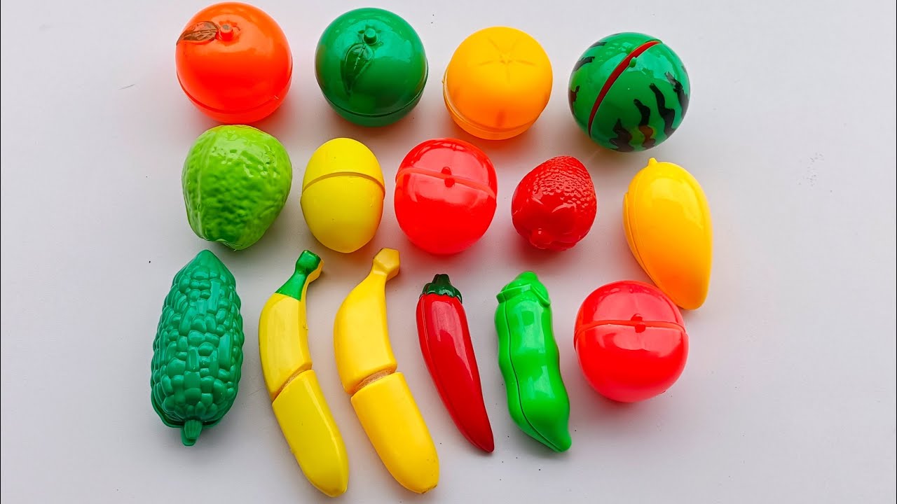 Learn Names of Fruits and Vegetables with Wooden toys velcro cutting ...