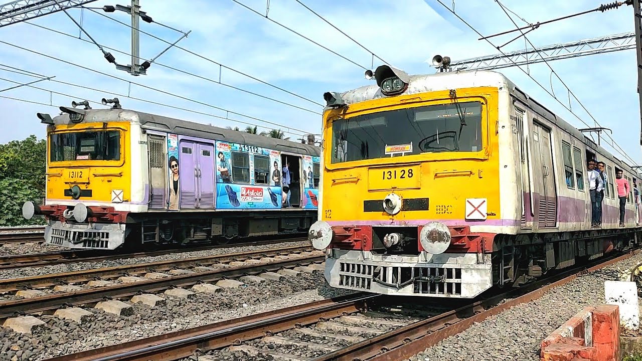 Back to back four Non-stop high speed colorful EMU local trains towards ...