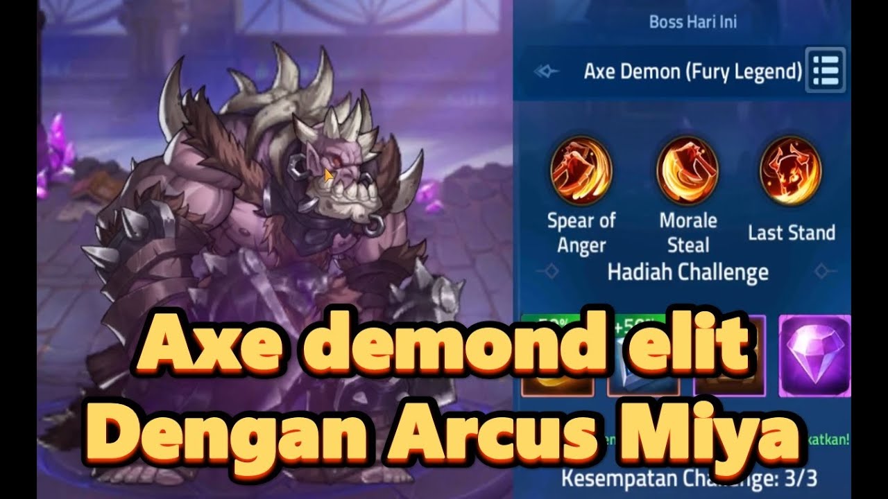 Guild boss Axe demon mode elit dengan hero Arcus Miya - Mobile legends ...