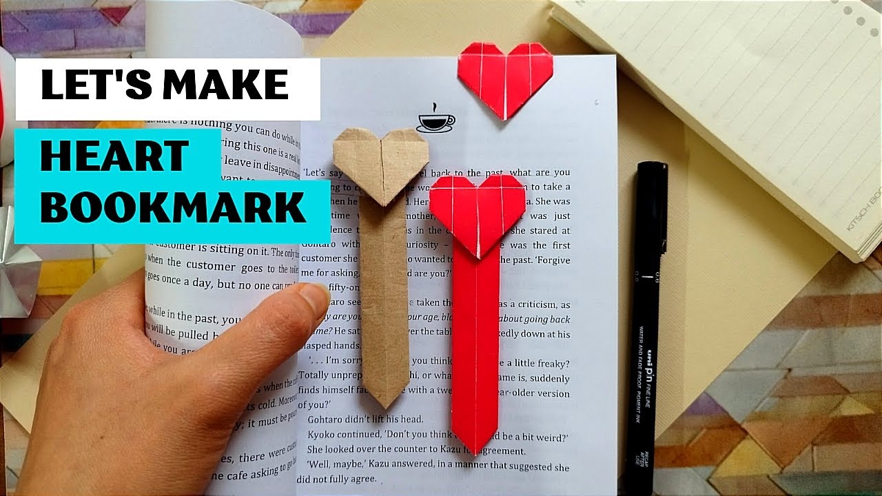 paper bookmark tutorial | how to make a heart bookmark - YouTube