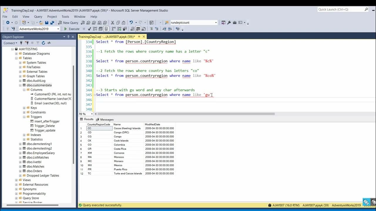 SQL Hindi Course | Lecture15 | Wild Cards & patterns for Search | - YouTube
