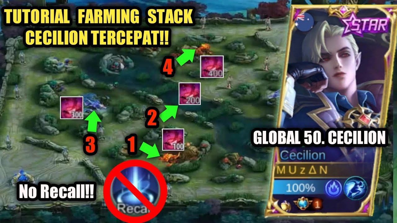 TUTORIAL MENCARI STACK CECILION TERCEPAT!! - GLOBAL 50 CECILION - BUILD ...