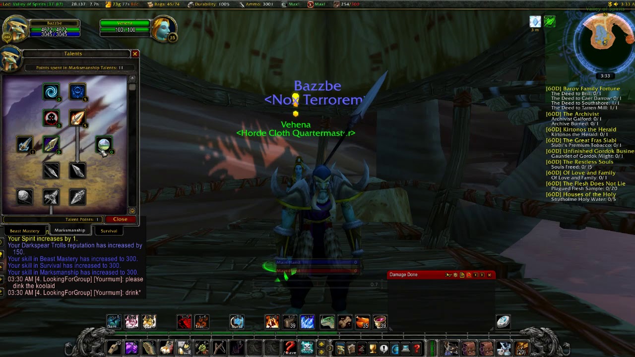 Survival Hunter Hitting Lvl 60 Classic Wow - YouTube
