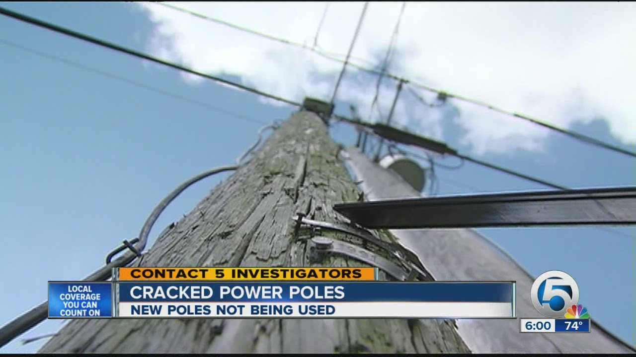Cracked power poles - YouTube