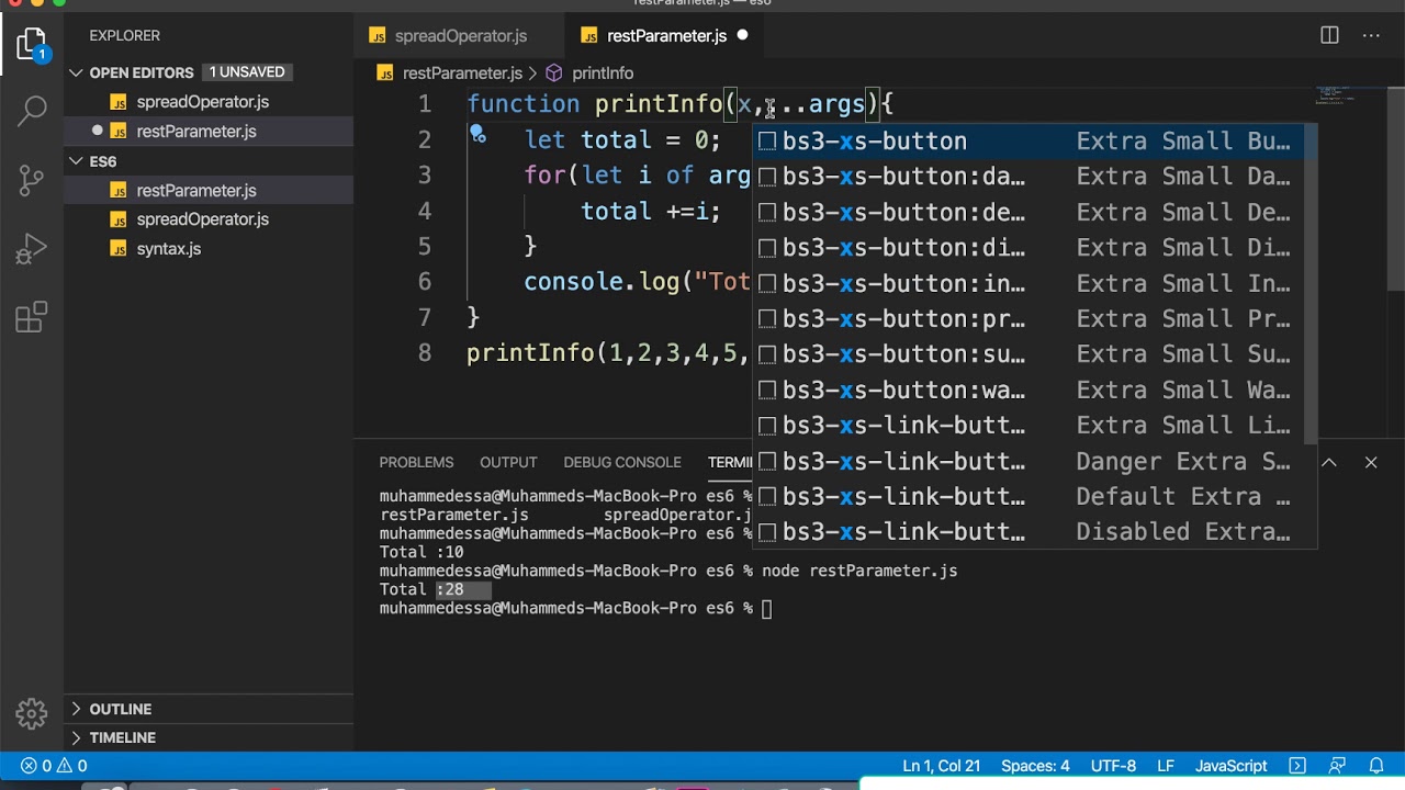 5 Javascript Es9 Rest Parameter Youtube