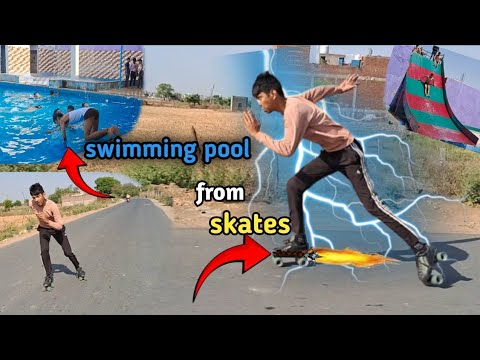 🧐New skate ride going to swimming 🏊‍♀️ 😇#swimming pool skate see 😬#vlog ...