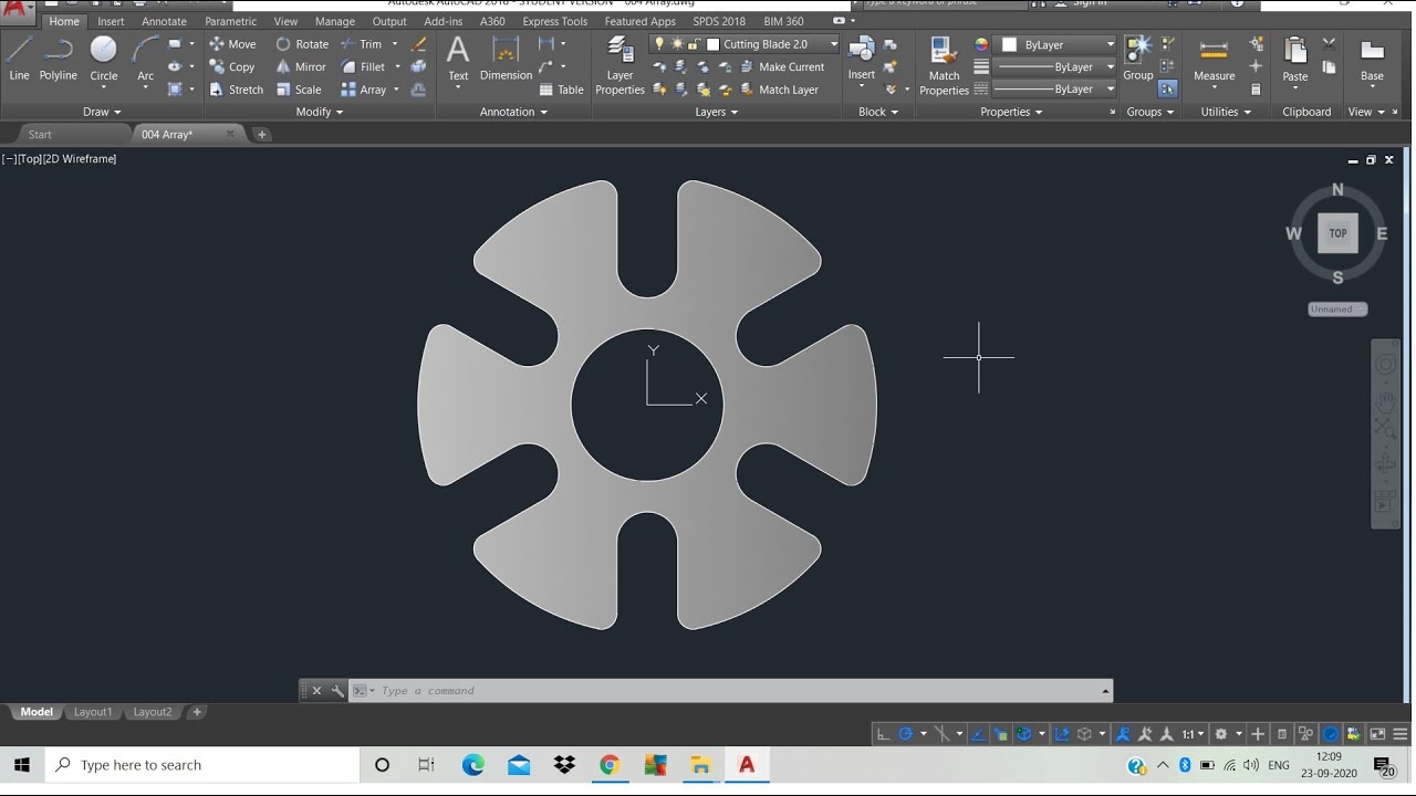 AutoCAD 2D practice - Polar Array #007 - YouTube