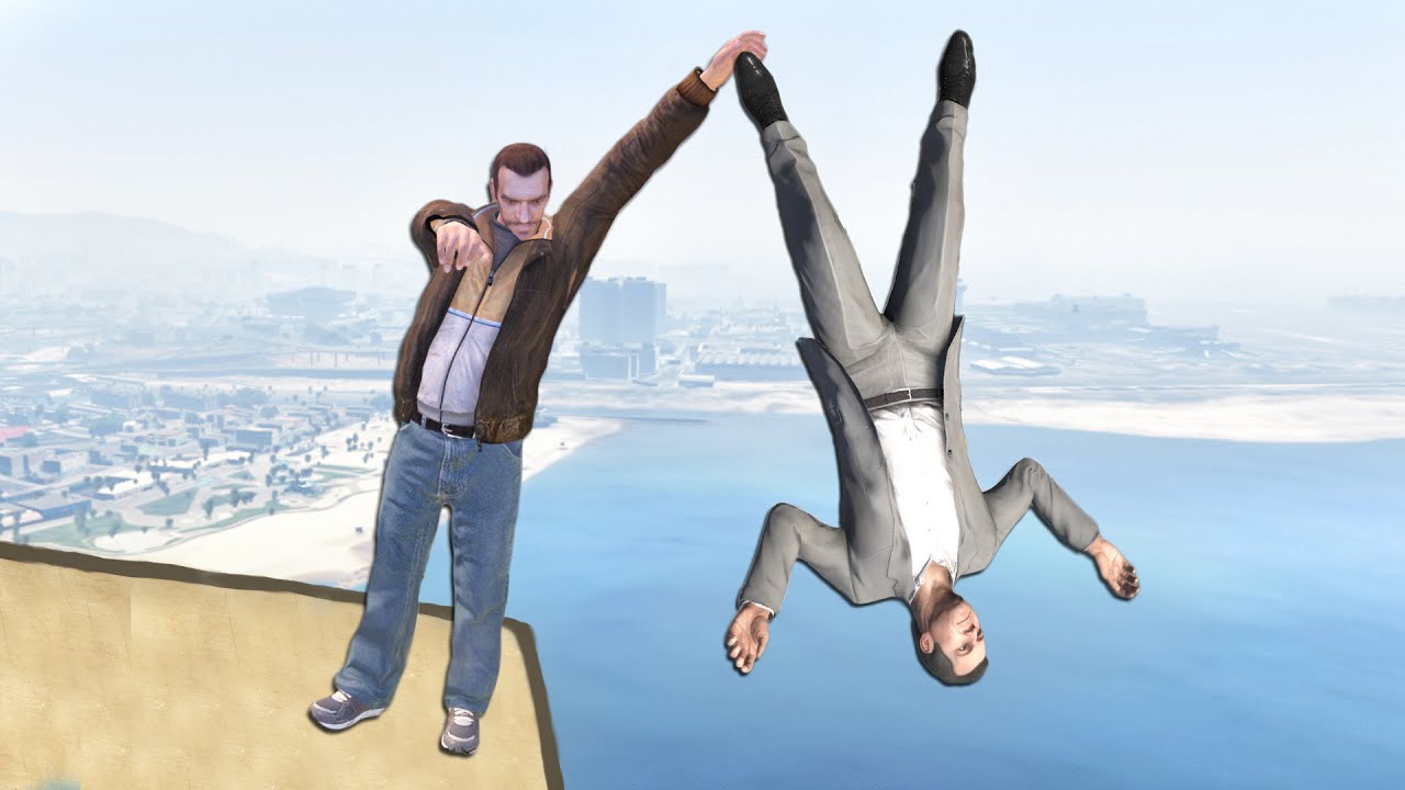 GTA 5 Niko Bellic Ragdolls and Falls #6 [Funny Fail moments] - YouTube