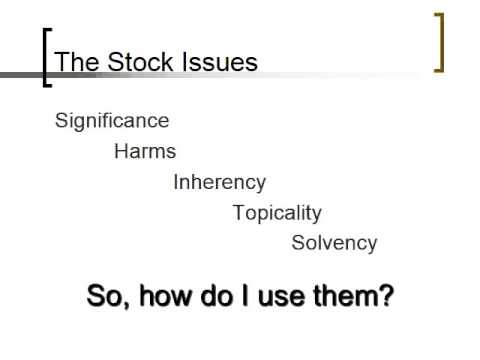 Policy Debate Stock Issues - YouTube